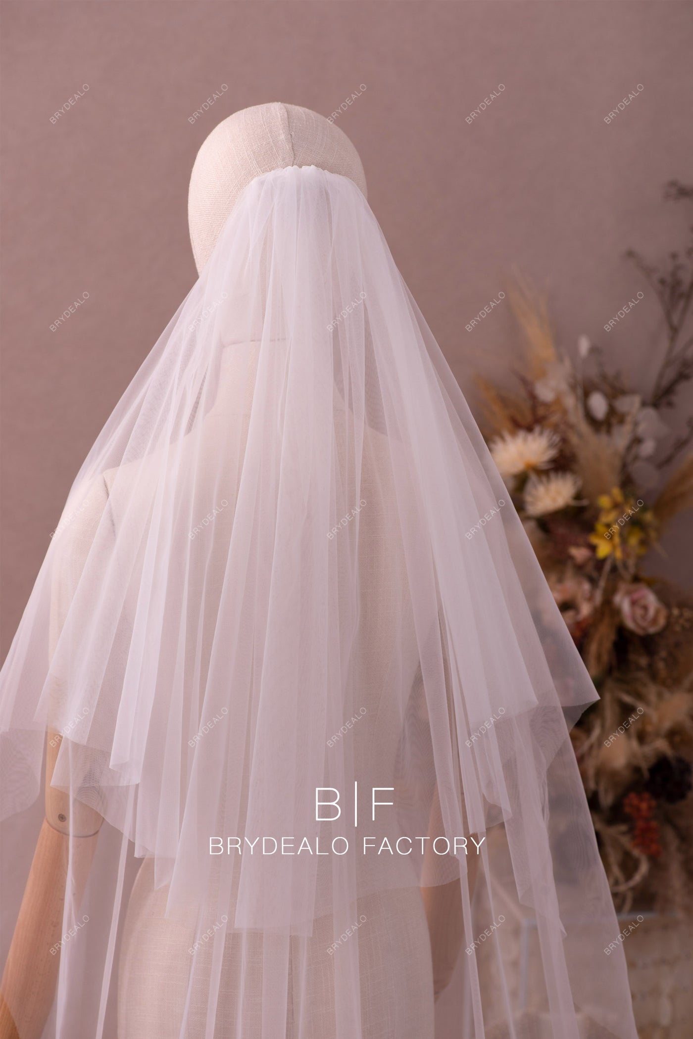 Wholesale Two Tier Flower Lace Tulle Bridal Veil