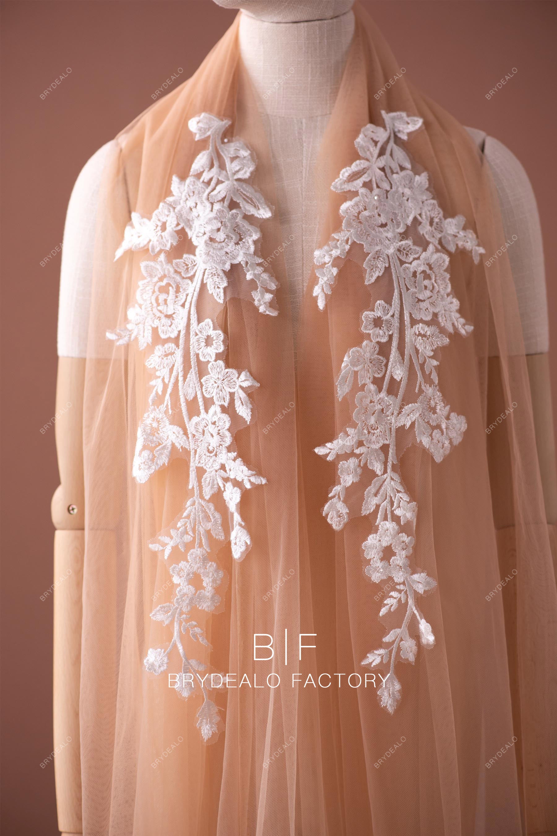 Wholesale Sheer Shimmery Sequined Bridal Lace Appliques