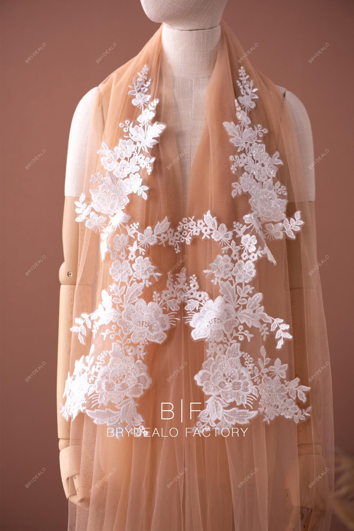 Wholesale Sheer Shimmery Sequined Bridal Lace Appliques